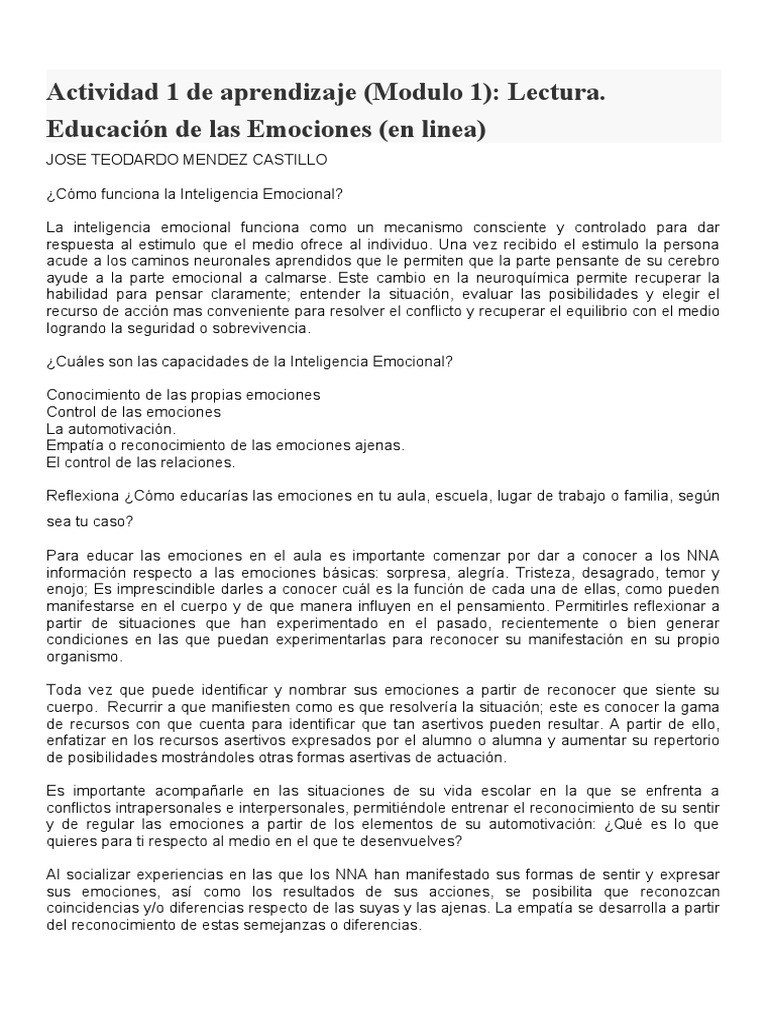 Actividad 1 de Aprendizaje (Modulo 1) | PDF Actividad 1 de Aprendizaje (Modulo 1) | PDF