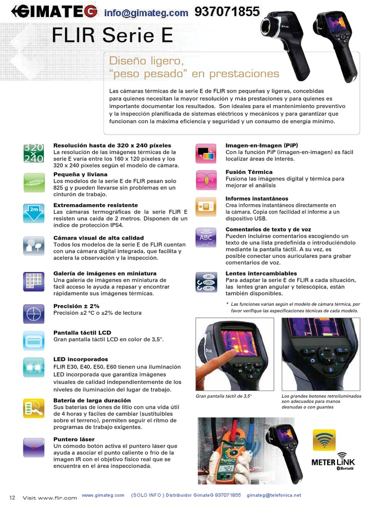 Termografia FLIR E30 E40 E50 E60 GimateG | PDF | Imagen | Pantalla de cristal líquido