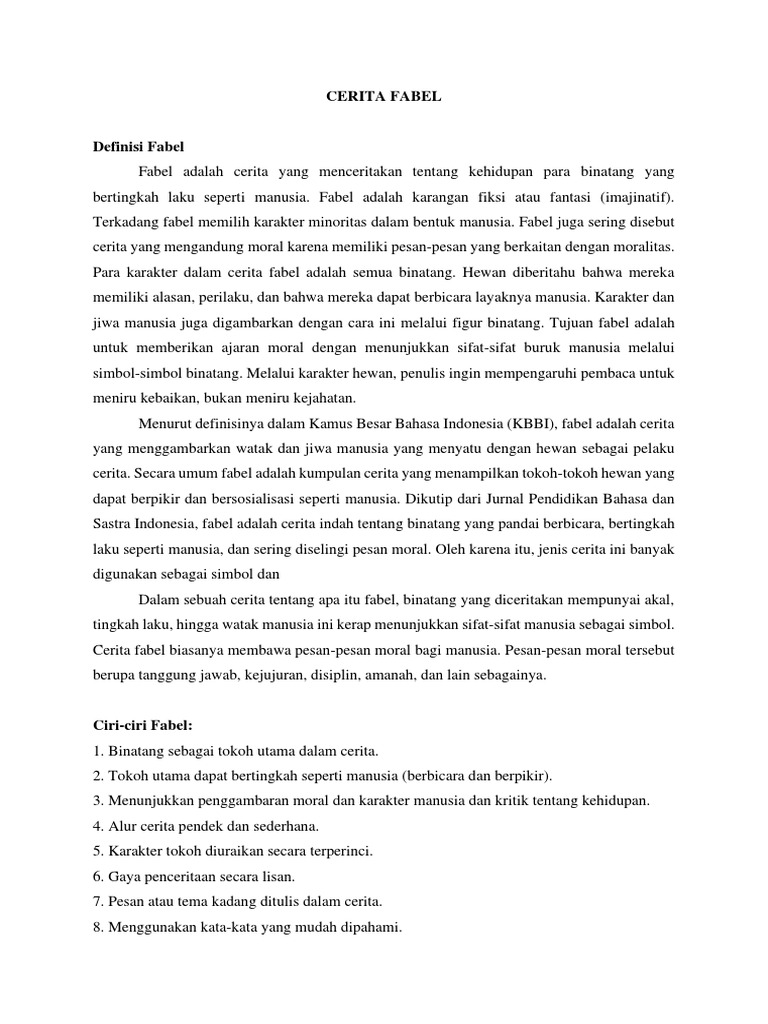 Cerita Fabel | PDF | Dewasa Muda