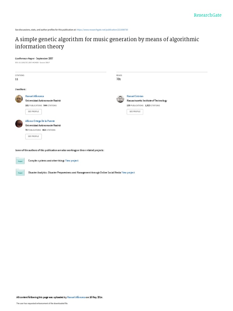 Alfonseca Et Al. - 2007 - A Simple Genetic Algorithm For Music Generation by Means of ...