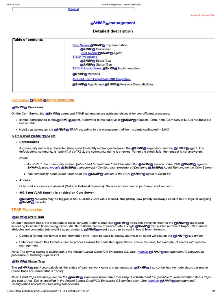 3 - SNMP Management - Detailed Description | PDF