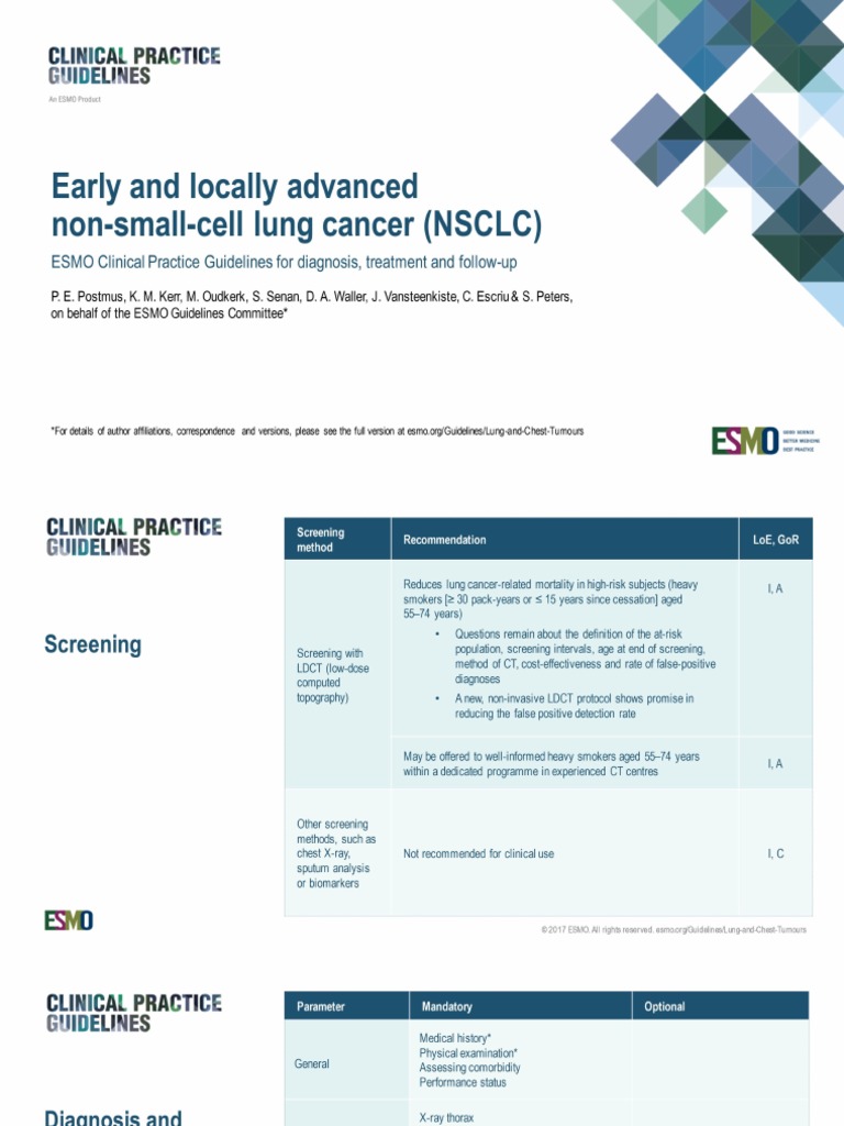 Clinical Practice Guidelines Slideset Early and Locally Advanced Non Small Cell Lung Cancer ...