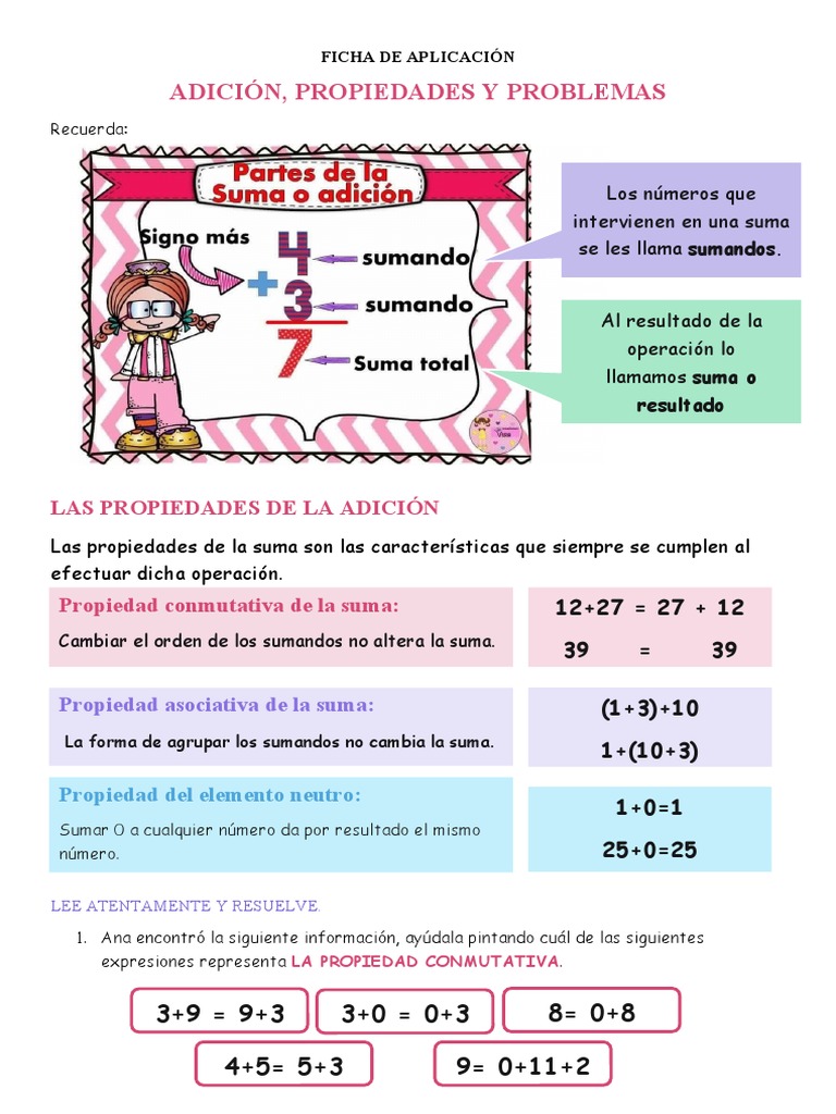 FICHA de APLICACIÓ1 Mate Propiedades | PDF | Matemáticas | Álgebra ...