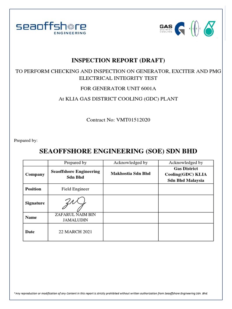 GEN6001A GDC KLIA Inspection Report Generator - Draft | Download Free ...