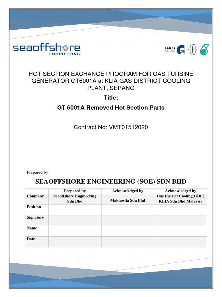 HOT SECTION GT6001A Removed Parts - Report-Edited-Reviewed | Download ...