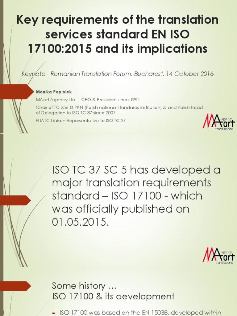ISO 17100:2015 Translation Standards Explained | PDF | Certification ...