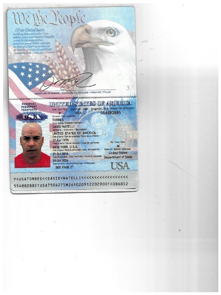 Pasaporte David Natelli Torres | PDF