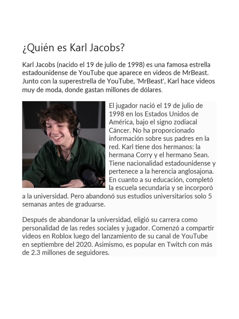 Quién Es Karl Jacobs | PDF