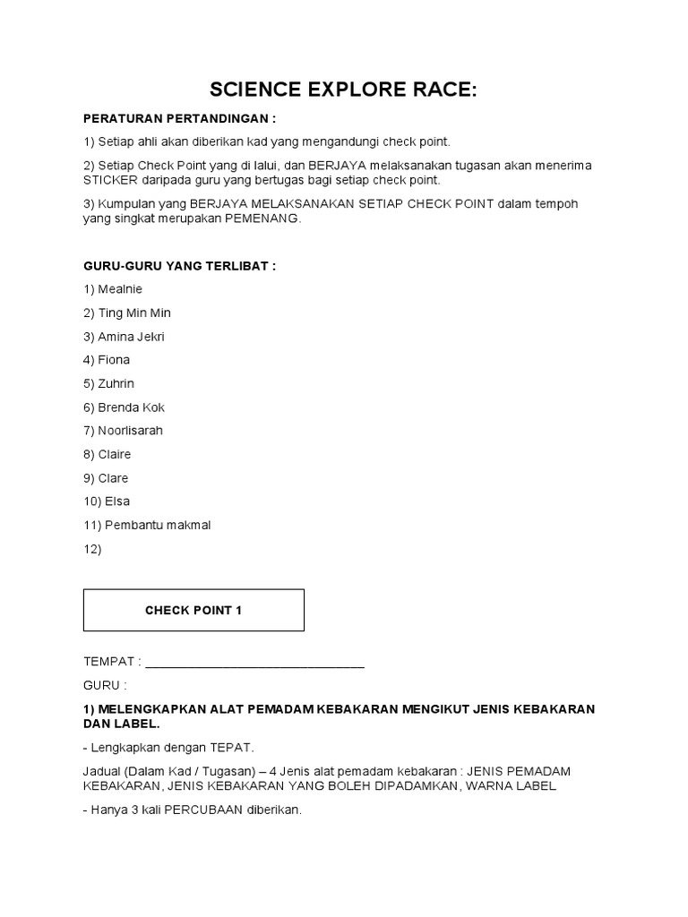 Science Explore Race | PDF