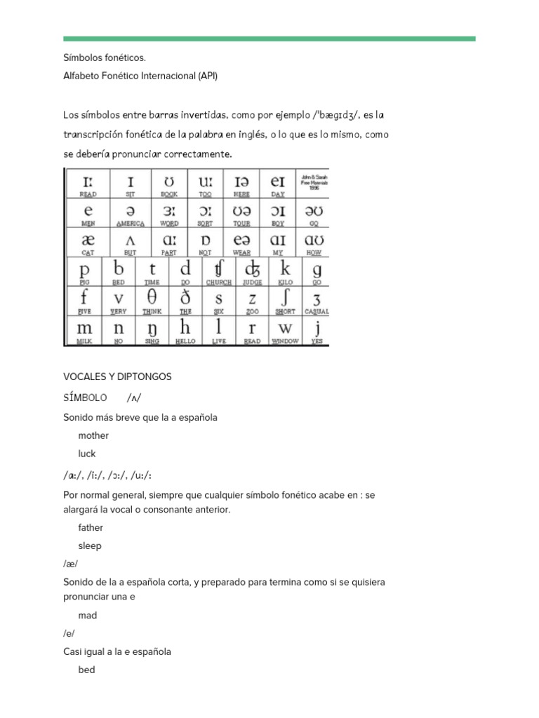 Simbolos Foneticos | PDF | Vocal | Fonética
