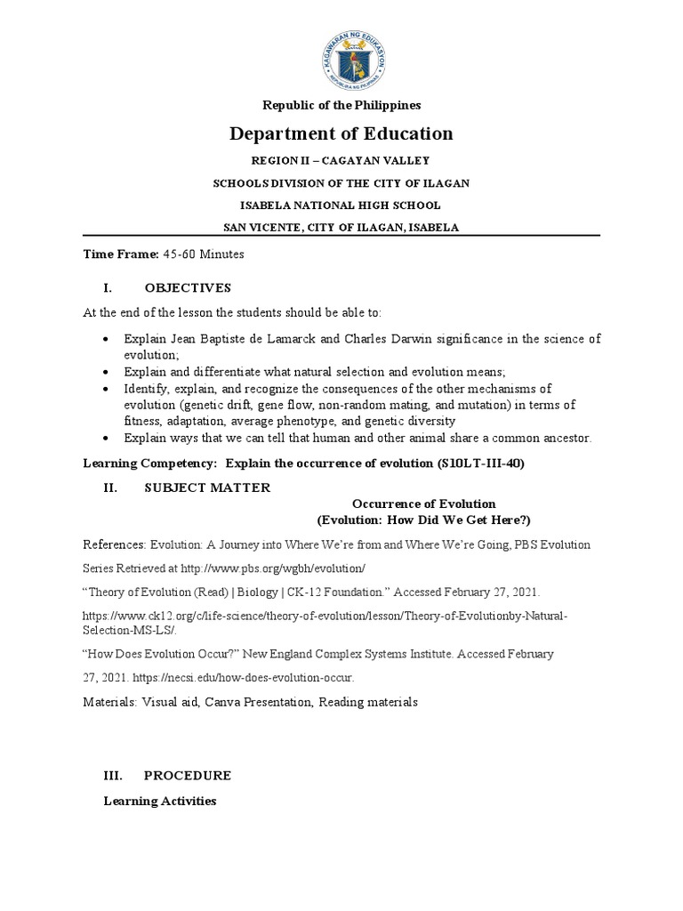 Occurence of Evolution (DLP) | PDF