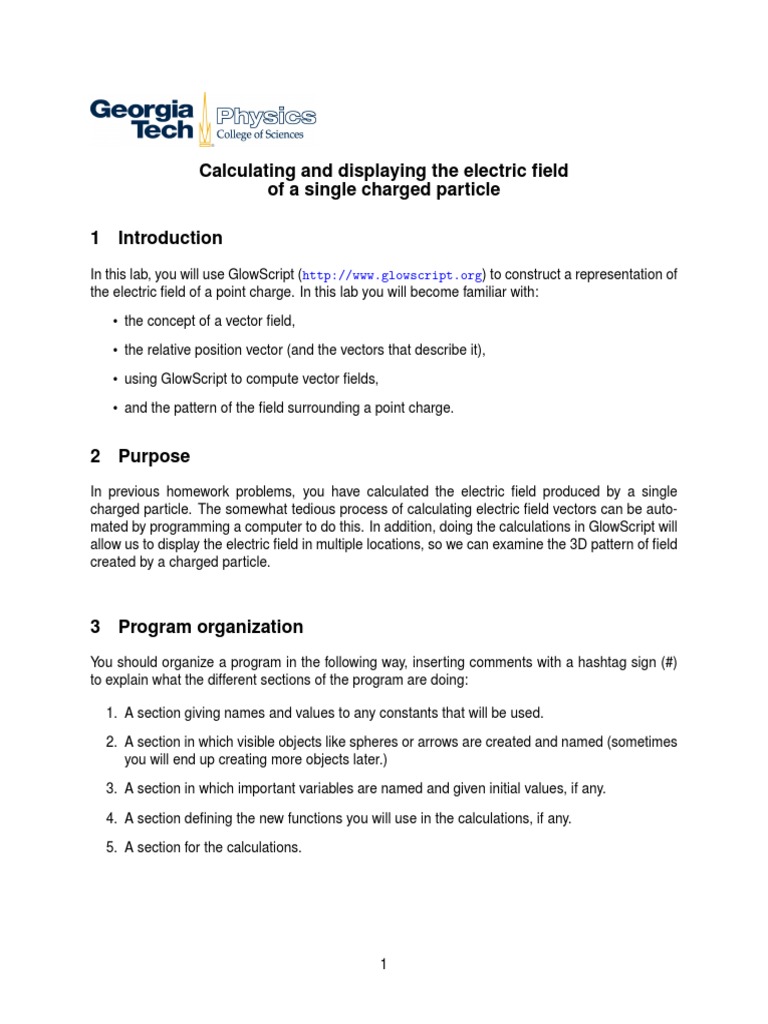 Gt Phys 2212 Experiment 1 Lab Guide Solutions Pdf