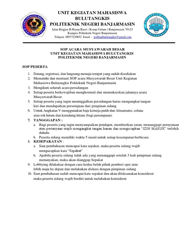 Sop Peserta Mubes Iii 2023 | PDF