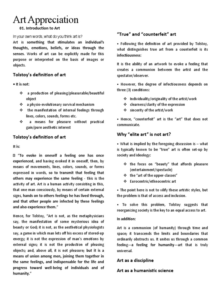 ART Appreciation NOTES | PDF