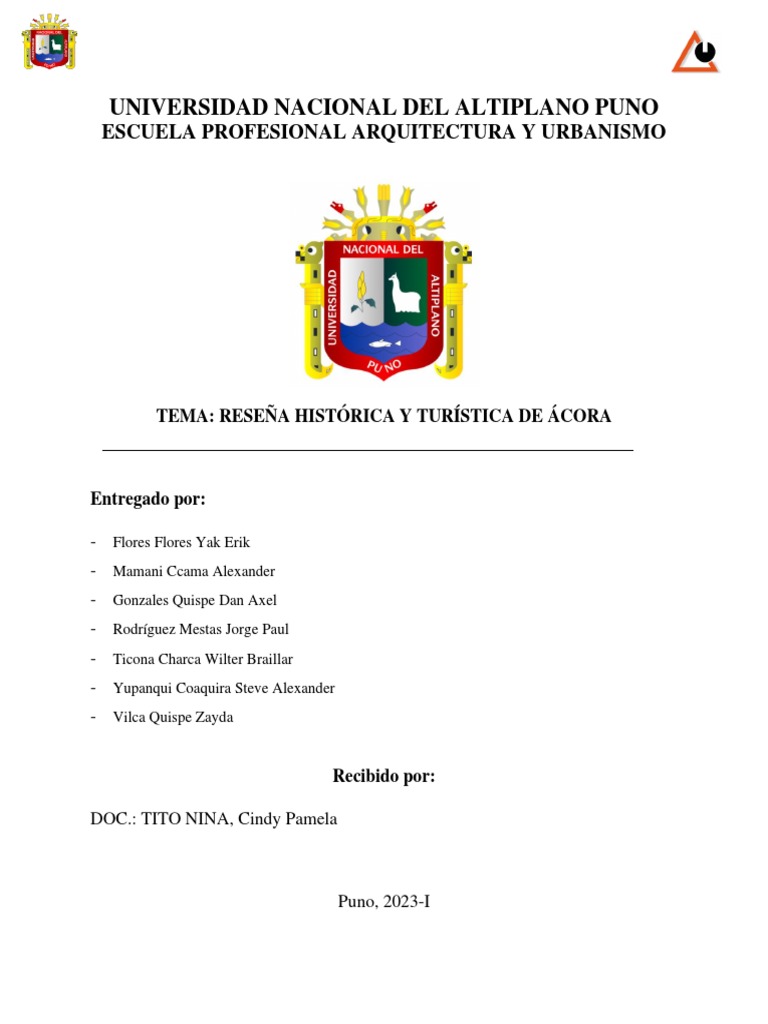 Monografia Del Distrito de Acora | PDF | Agricultura | Perú