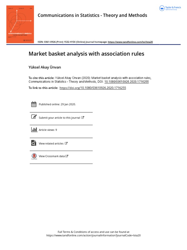 Market Basket Analysis With Association Rules | PDF | Information Technology Management | Computing