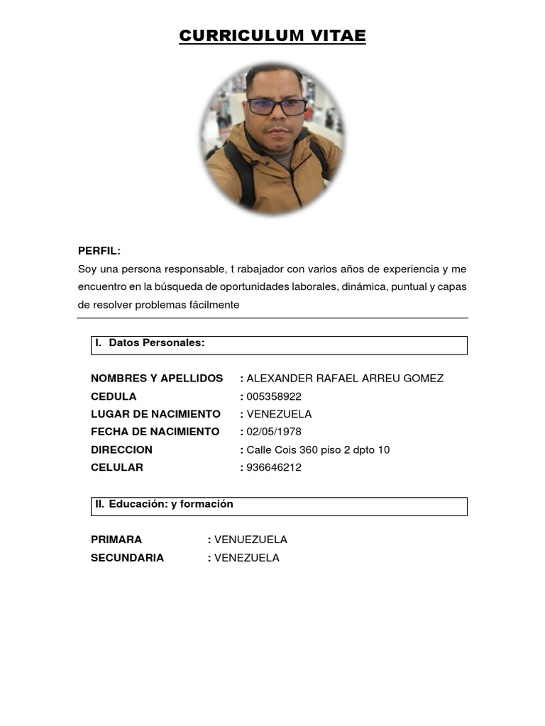 Curriculum Vitae Alexander | PDF