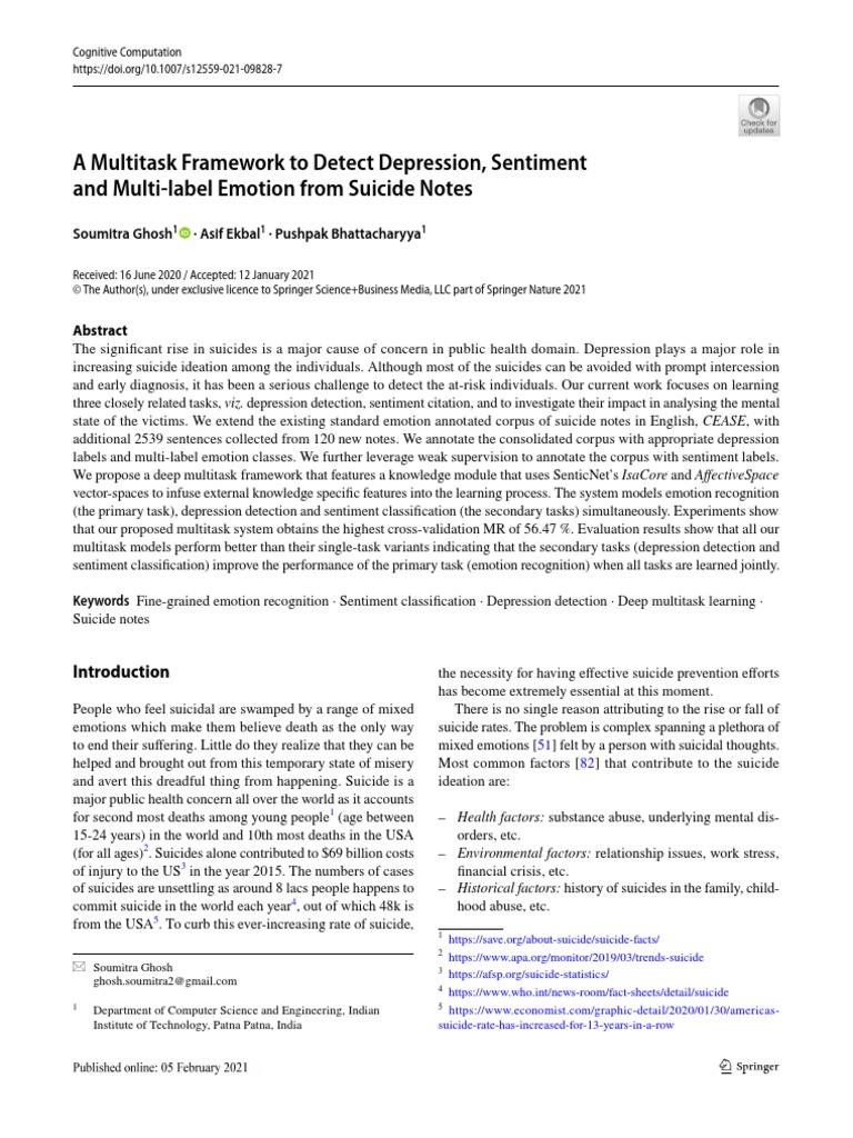 A Multitask Framework To Detect Depression, Sentiment and Multi-Label ...
