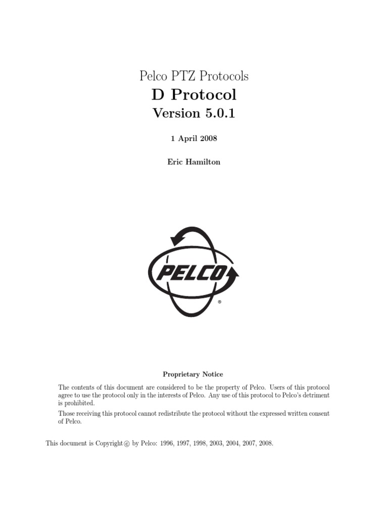 Pelco PTZ Protocols D Protocol Revision 5.0.1 | PDF | Osi Model ...