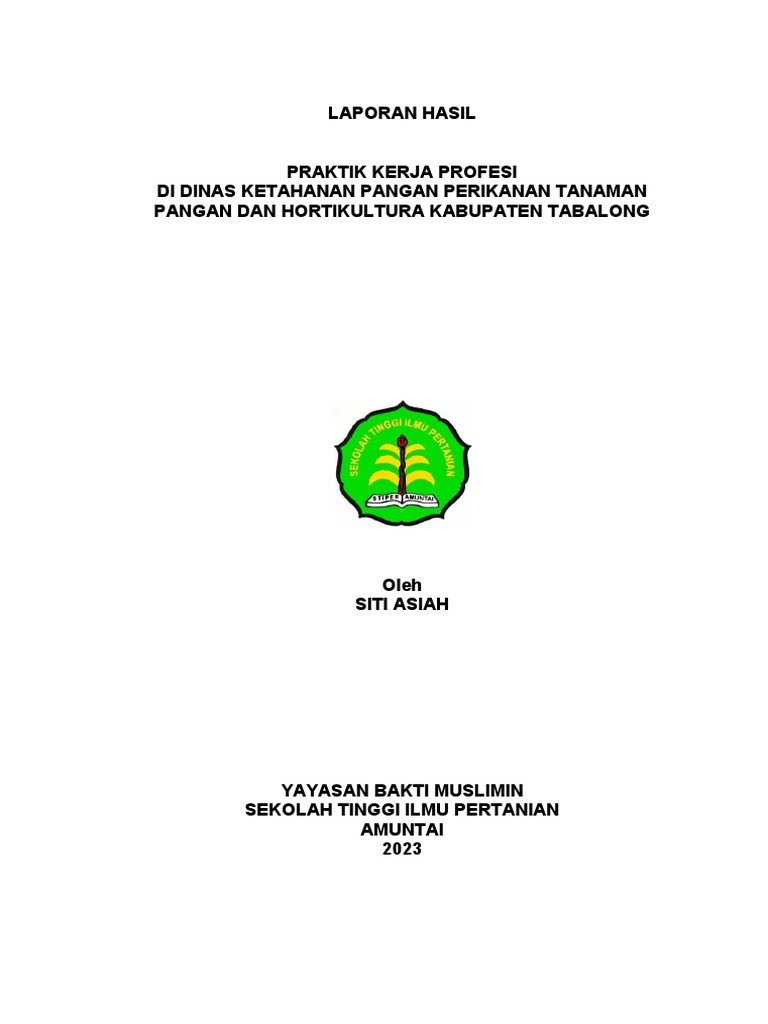 Finish Rev Laporan Magang SITI ASIAH | PDF | Karier & Perkembangan | Bisnis