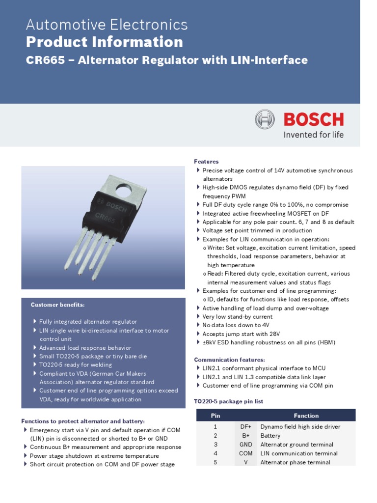 Bosch Ic cr665 | PDF | Mosfet | Electronic Engineering