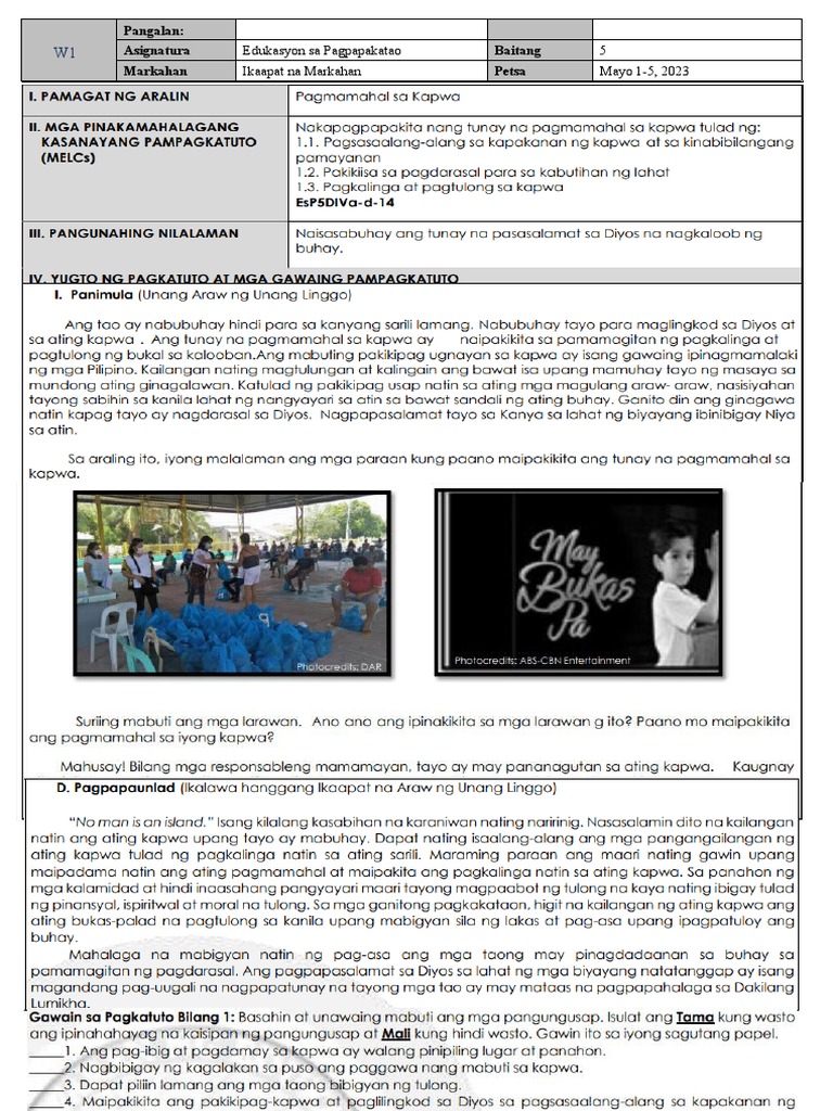 Week 1 4th QTR | PDF