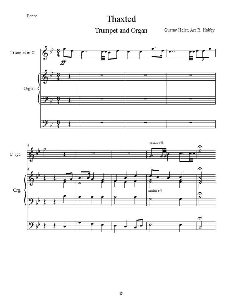 Thaxted Trumpet and ORgan | PDF