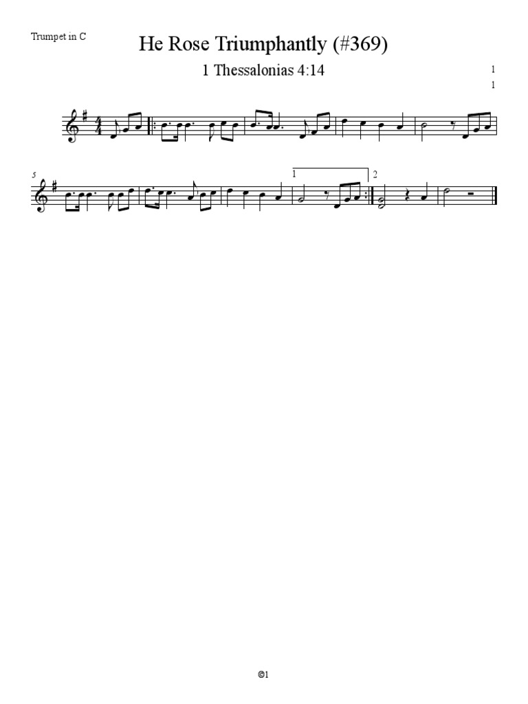He Rose Triumphantly - Sheet Music | PDF