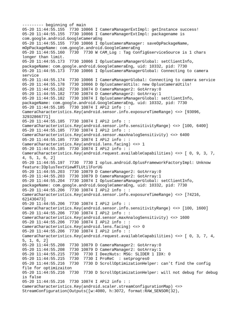 Google Camera Log Analysis | PDF | Computing | Software