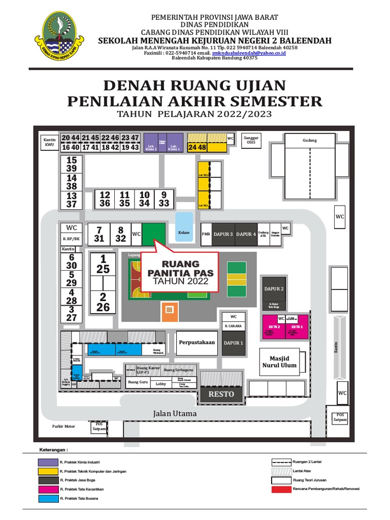 Denah Ruang Kelas Masa PAS | PDF