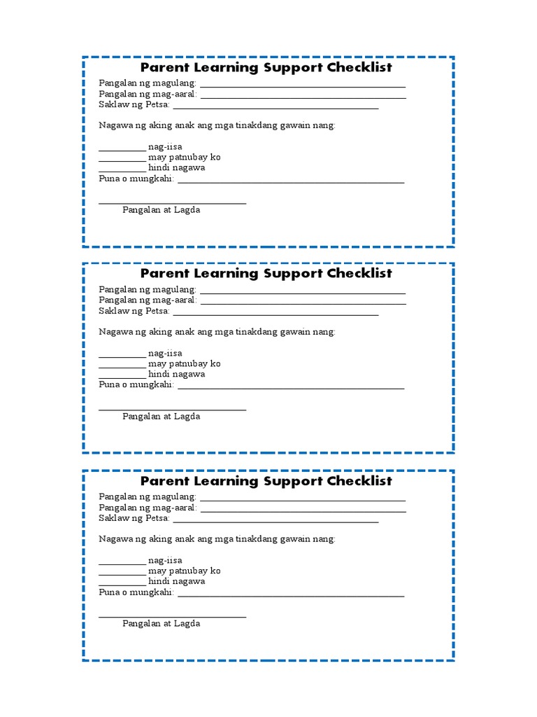 Parent Checklist | PDF
