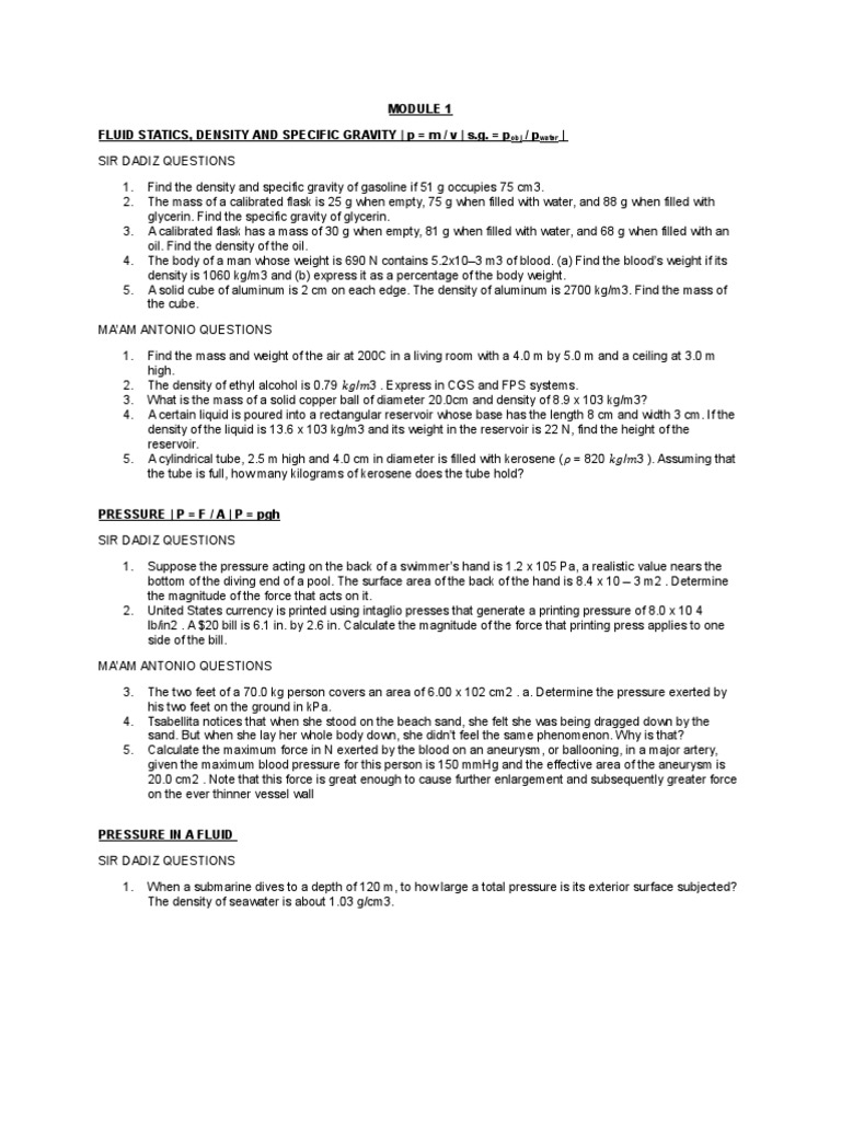 Physics Sa1 Reviewer | PDF | Buoyancy | Thermal Expansion