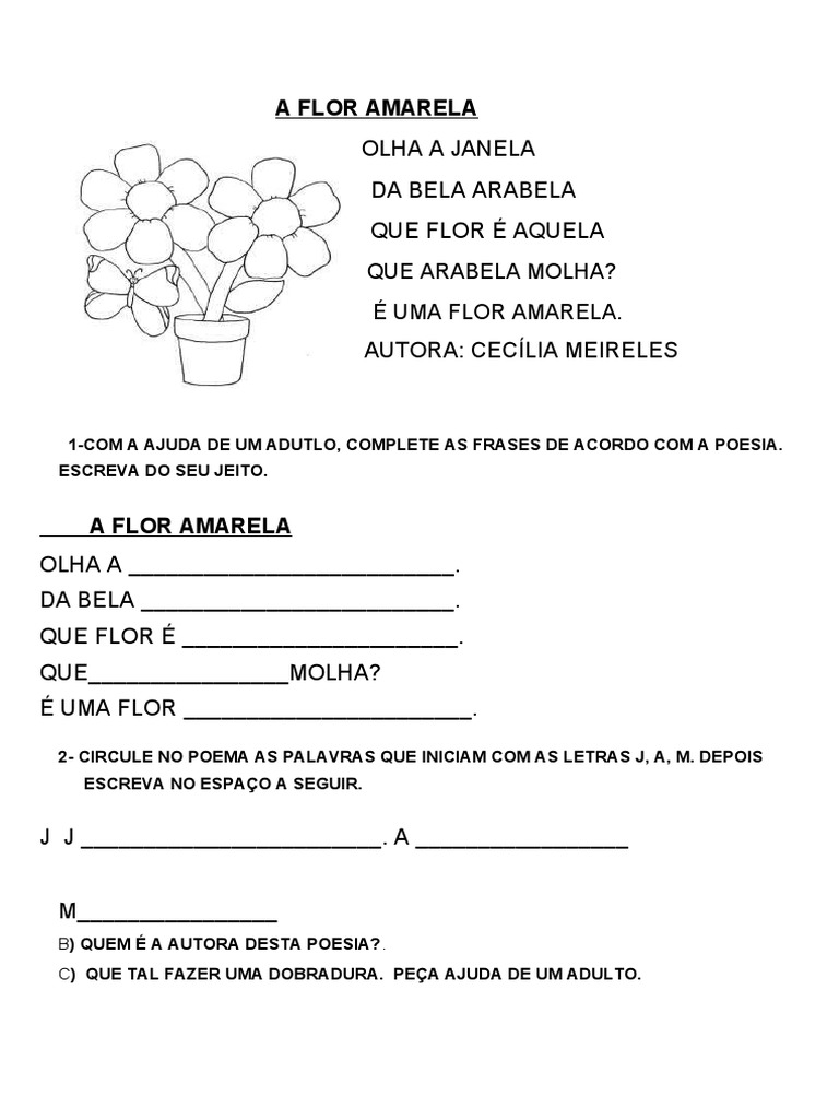Sequência Didática A Flor Amarela | PDF | Escolas | Pedagogia