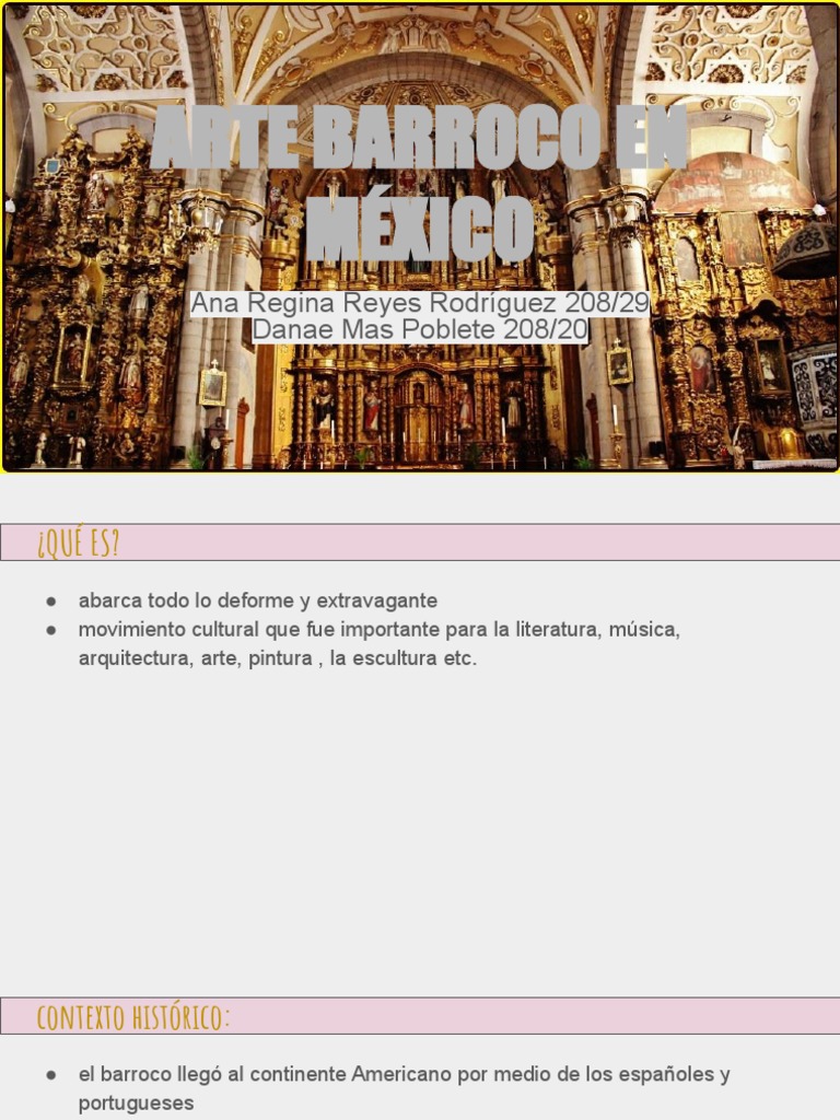 Arte Barroco en México: Contexto y Ejemplos | PDF | Barroco | México