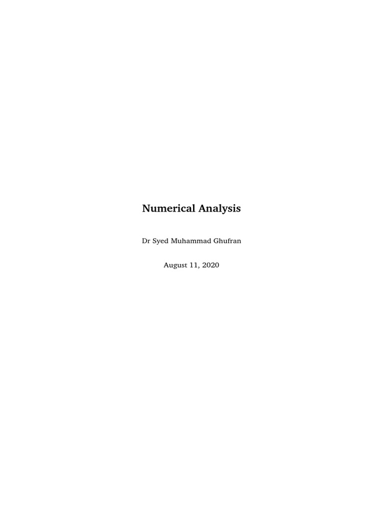 Numerical Analysis-1 | PDF | Equations | Polynomial Numerical Analysis-1 | PDF | Equations | Polynomial