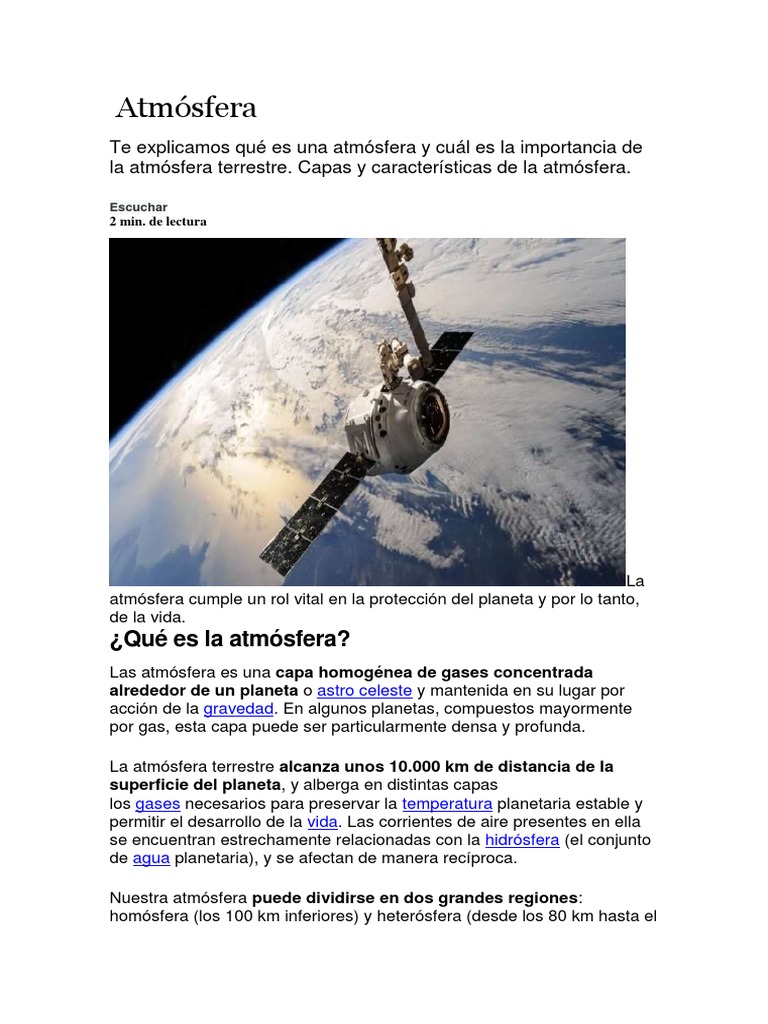 Atmosfera | PDF | Atmósfera | Atmósfera de tierra
