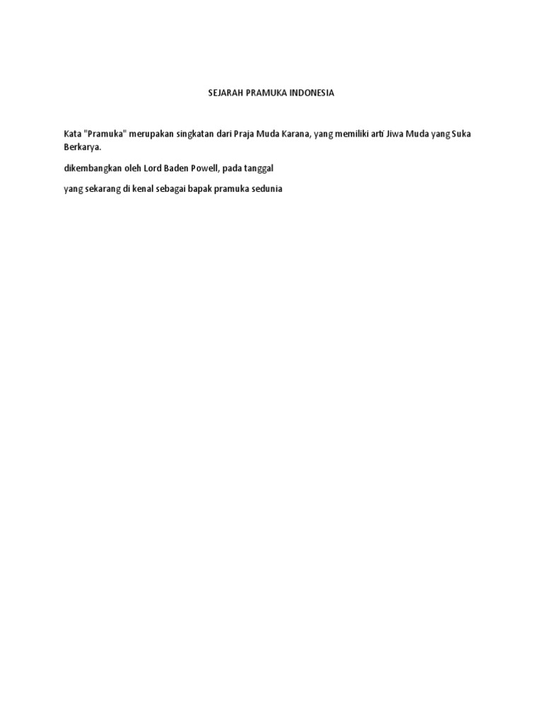 Sejarah Pramuka Indonesia Pdf