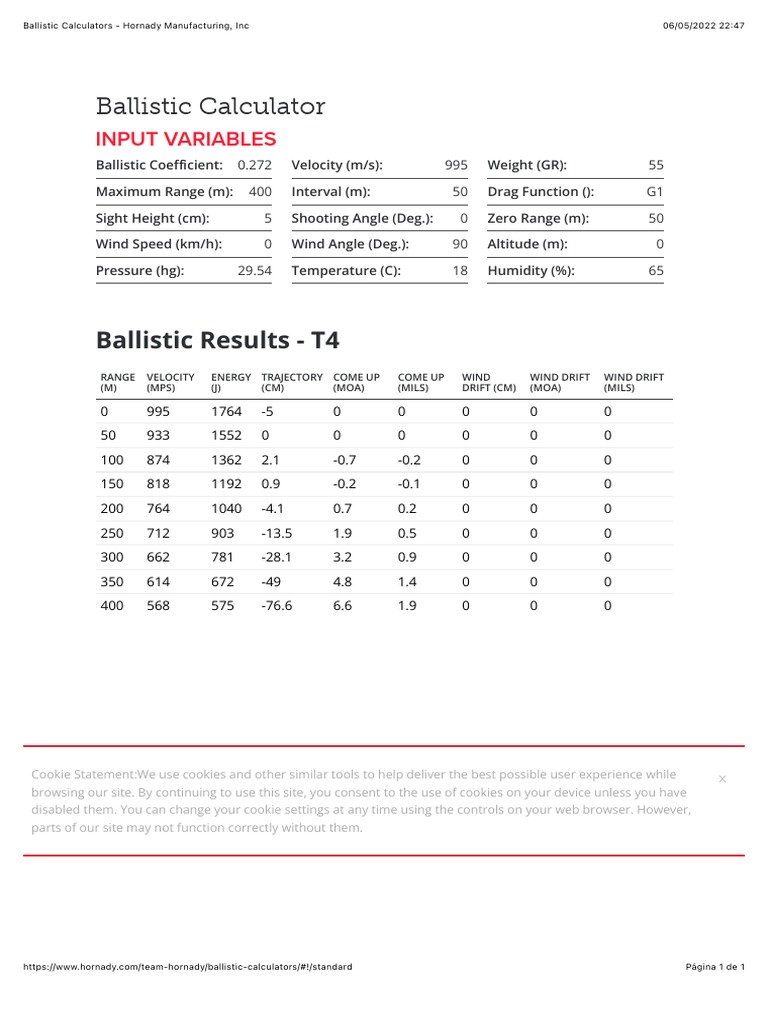 Ballistic Calculators - Hornady Manufacturing, Inc | PDF