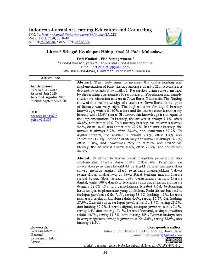 561-Article Text-1904-1-10-20200923 | PDF | Literacy | Learning Methods