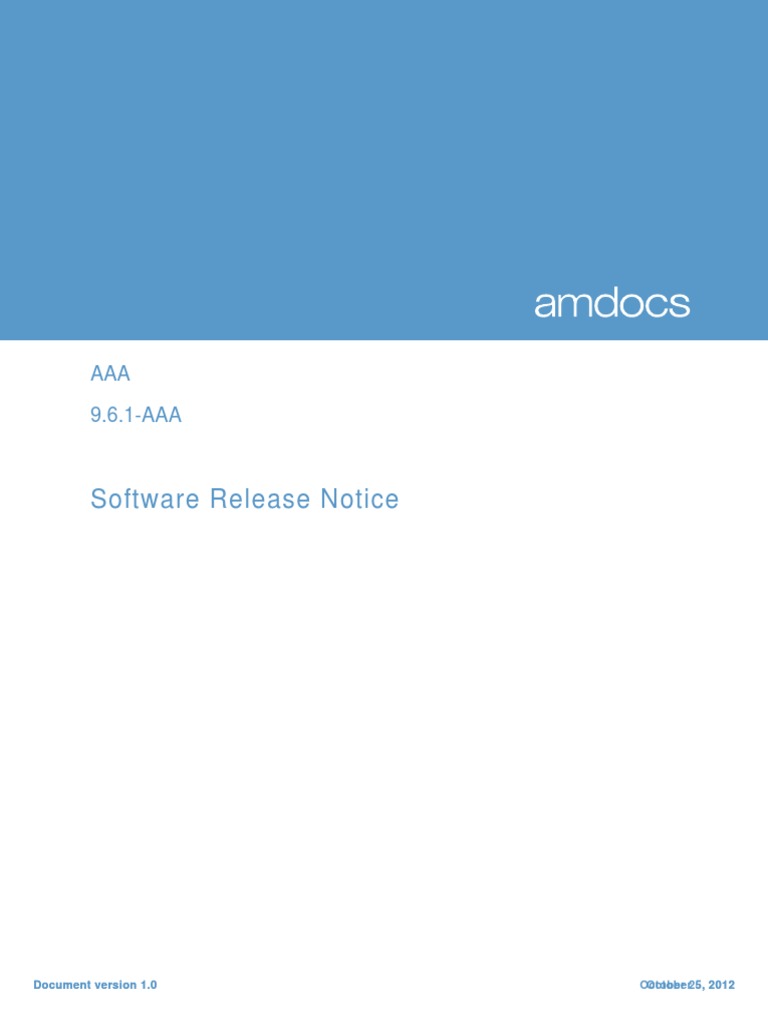 ReleaseNotice 9 6 1 AAA v1 0 | PDF | Radius | Wi Max