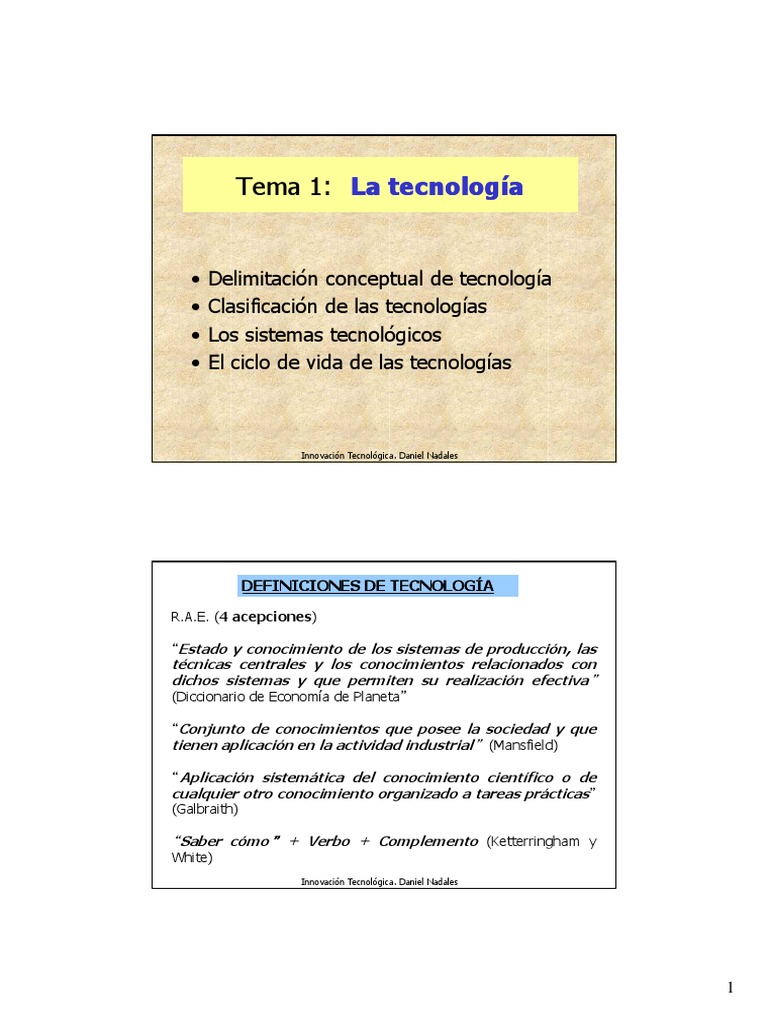 Tema 1 La Tecnología | PDF