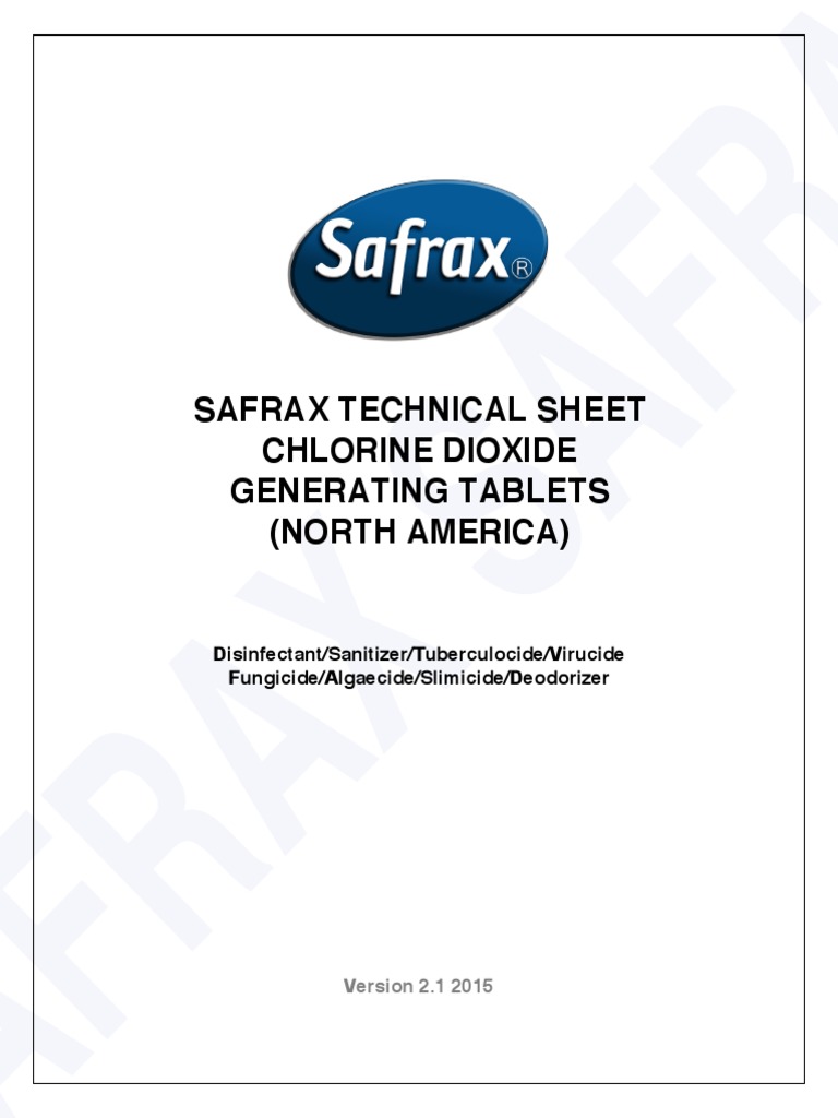 SAFRAX Technical Bulletin | PDF | Disinfectant | Water