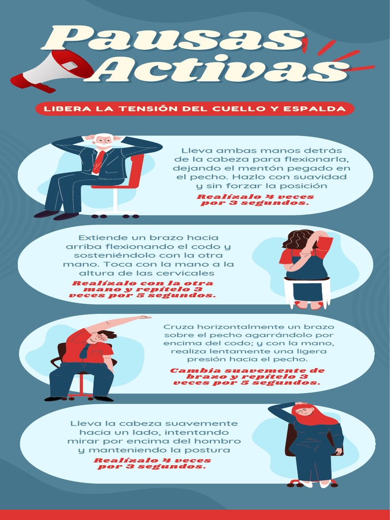 Infografía Pausas Activas Cuello y Espalda | PDF | Relaciones personales, crianza y desarrollo ...