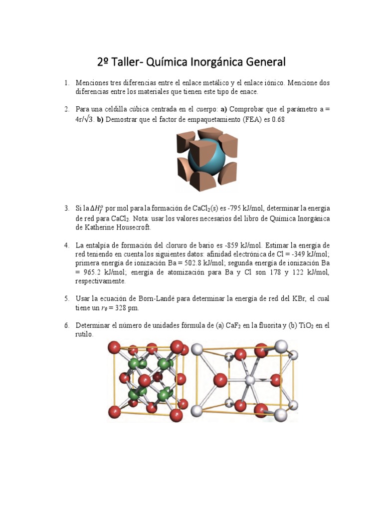 2º Taller - Química Inorgánica General | PDF