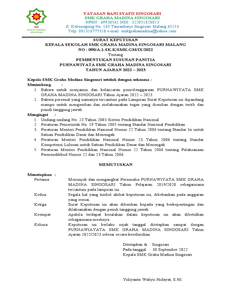 SK Panitia Wisuda | PDF