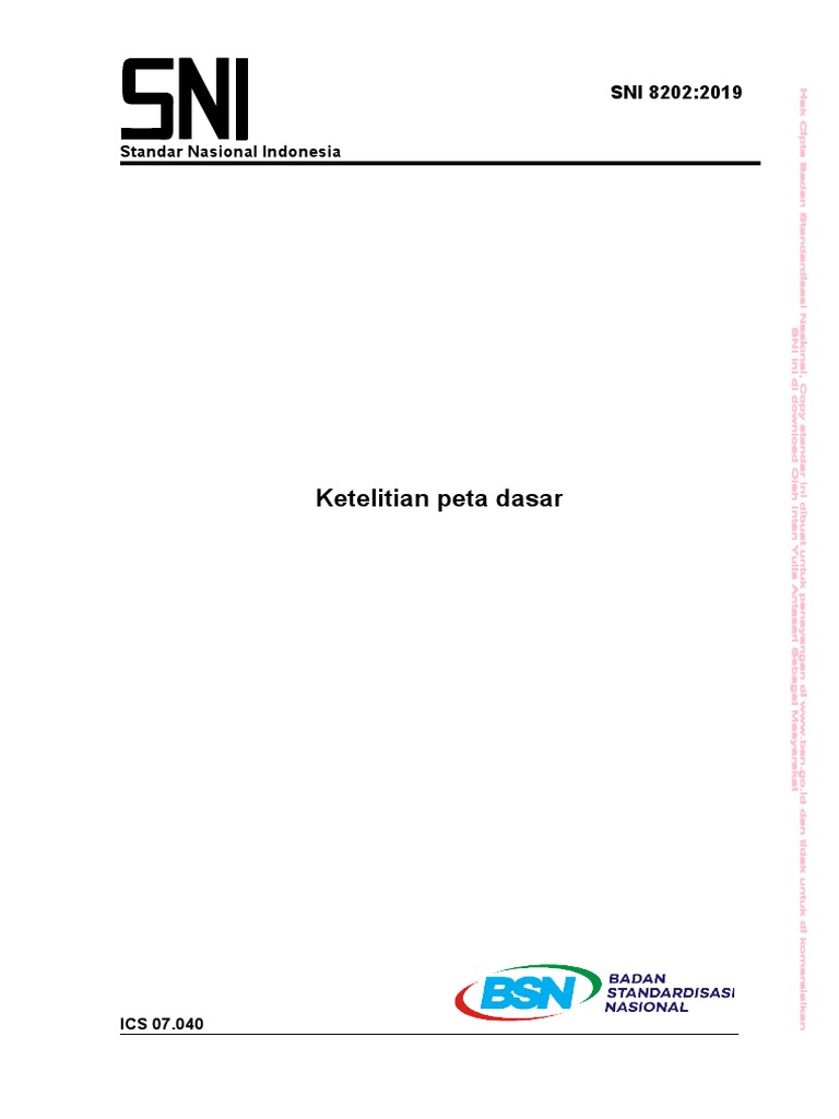 SNI - 8202-2019 Ketelitian Peta Dasar | PDF