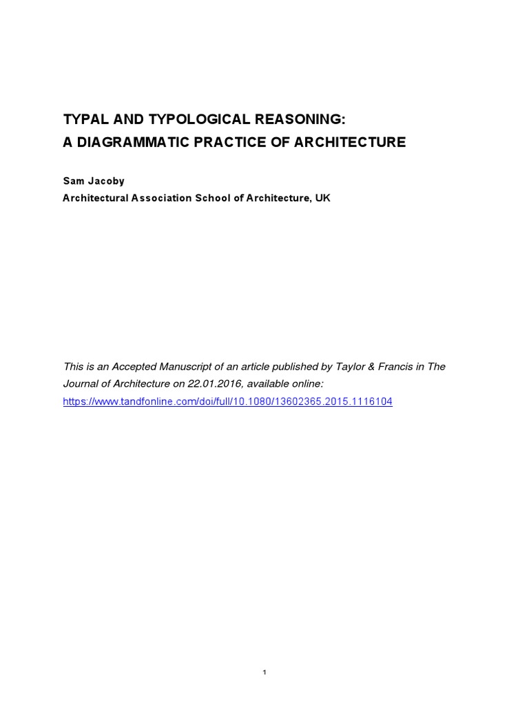 Jacoby - Type Vs Typology | PDF | Idea | Theory