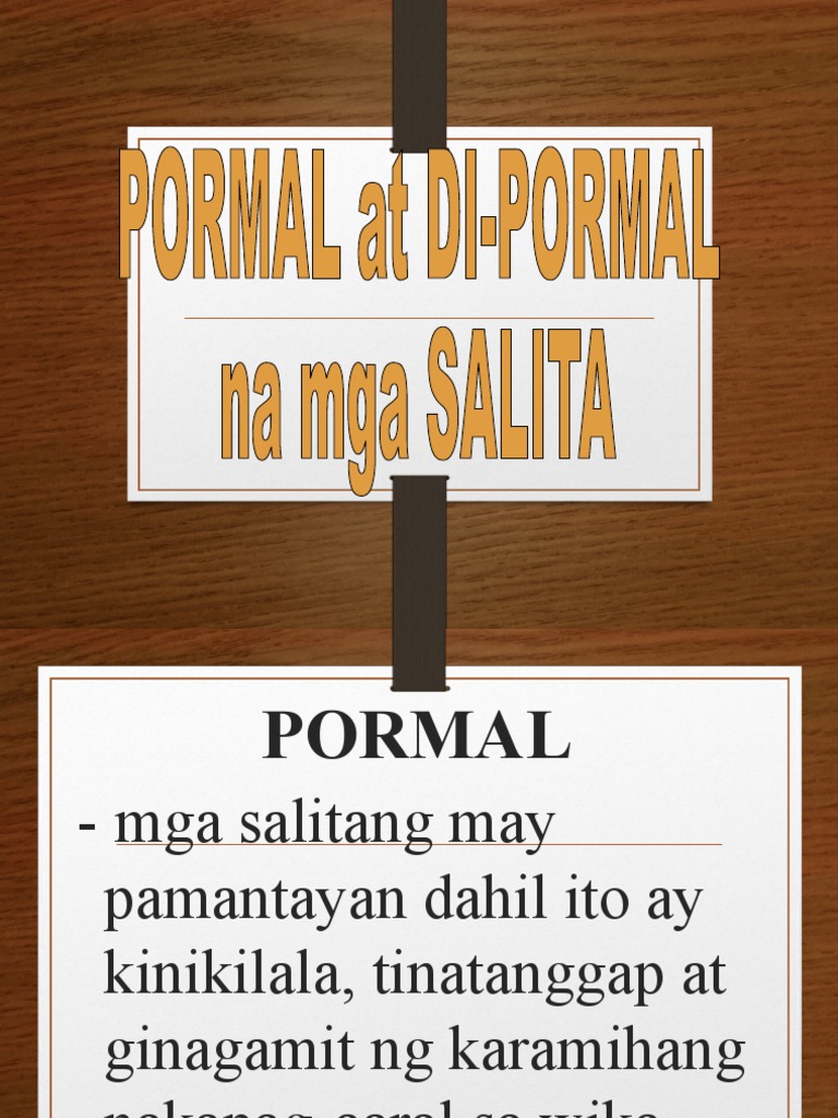 Pormal Na Salita | PDF