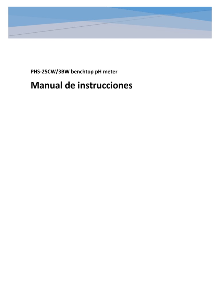 Manual PHS-25CW: Medidor de pH | PDF | Calibración | Ph