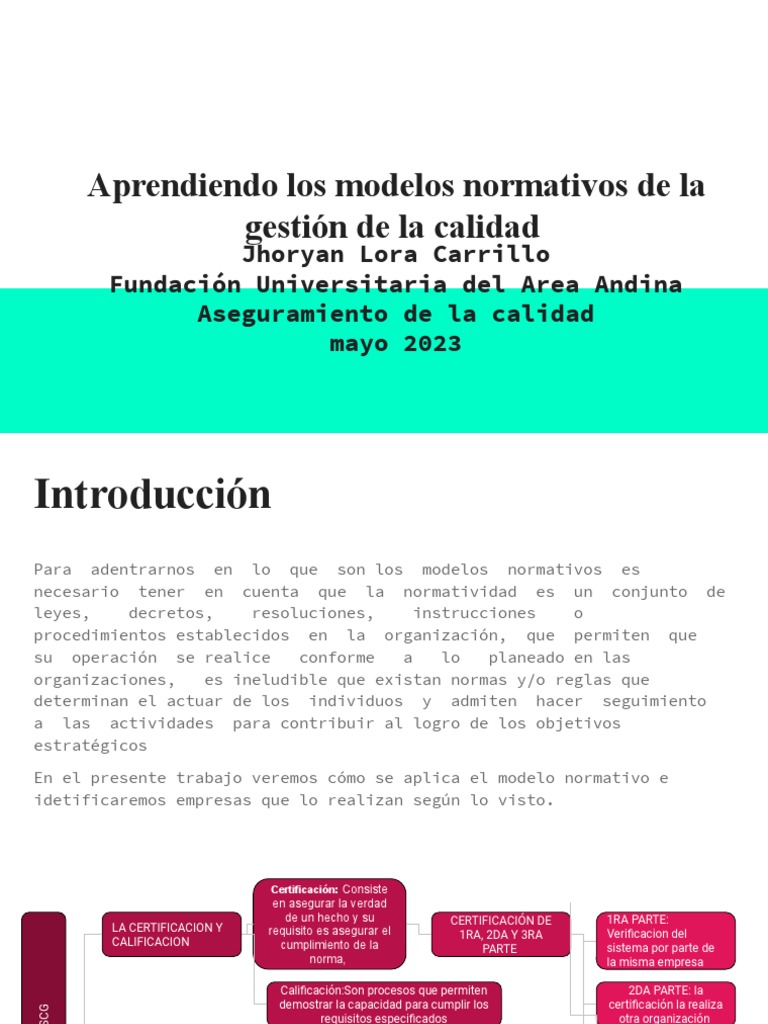 Modelos Normativos SCG | PDF | Calidad (comercial) | Sistema de manejo ...